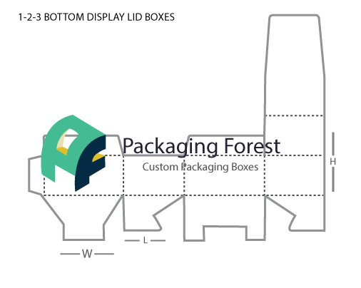 1 2 3 Bottom Display Lid Box Template