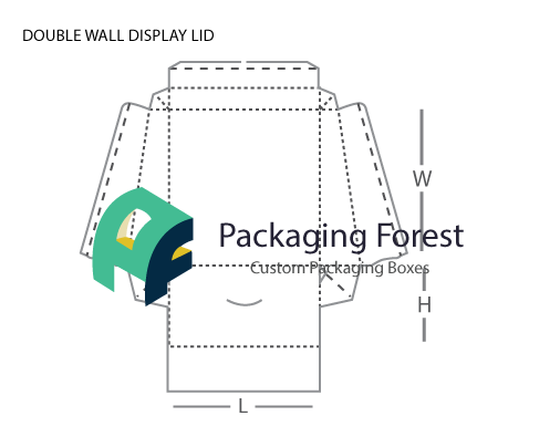 Custom Double Wall Display Lid Box Template - Packaging Forest LLC