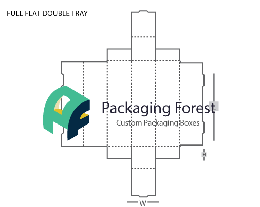 Custom Full Flat Double Tray Template - Packaging Forest LLC