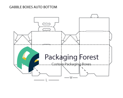 Custom Gable Box Auto Bottom Box Template - Packaging Forest LLC