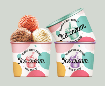 Custom Ice Cream Cups - Printed Ice Cream Cups Lids