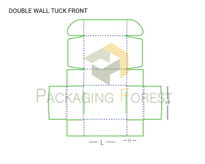 Custom Double Wall Tuck Front Box Template - Packaging Forest LLC